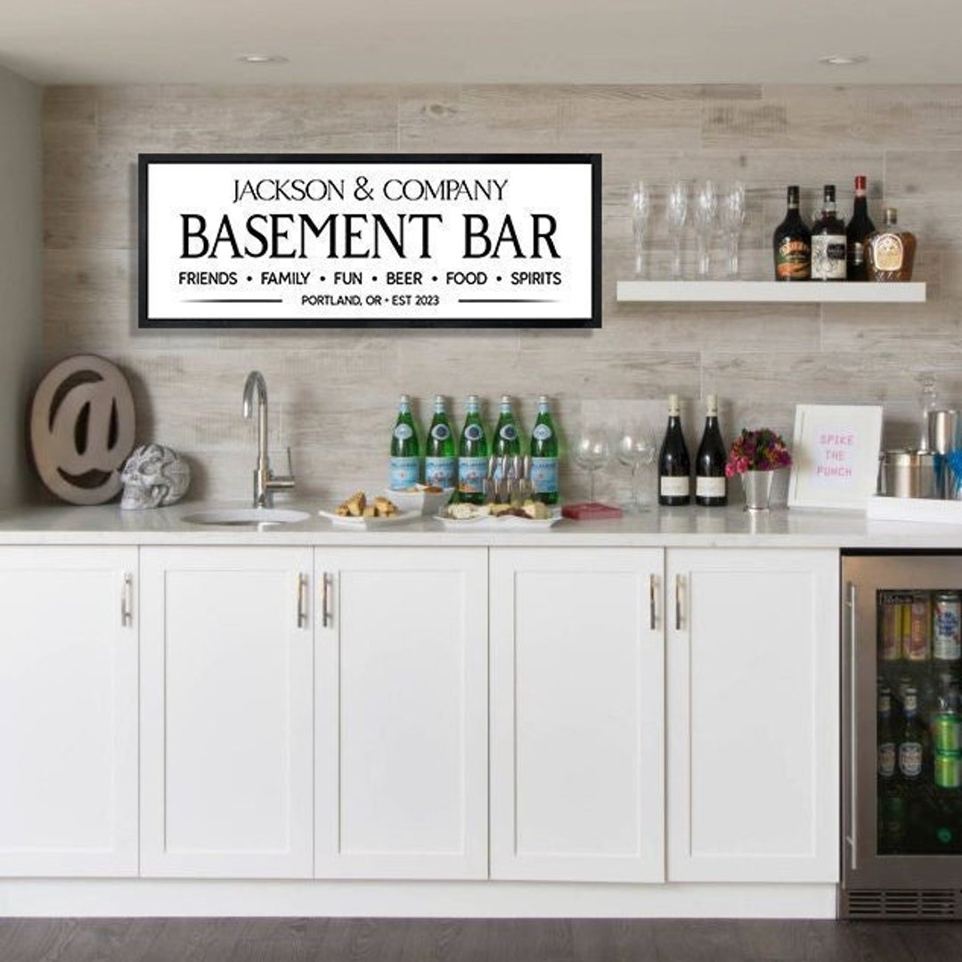 Personalized Basement Signs-man Cave Sign Decor-custom Bar Sign-father ...