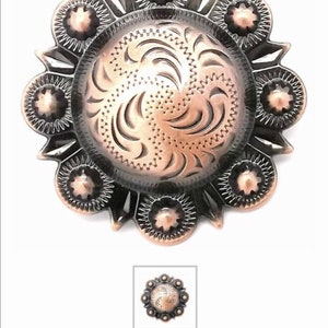 Turquoise Leather Flower Concho - Etsy