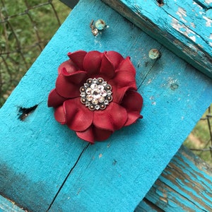 Rose Leather Flower Concho. - Etsy