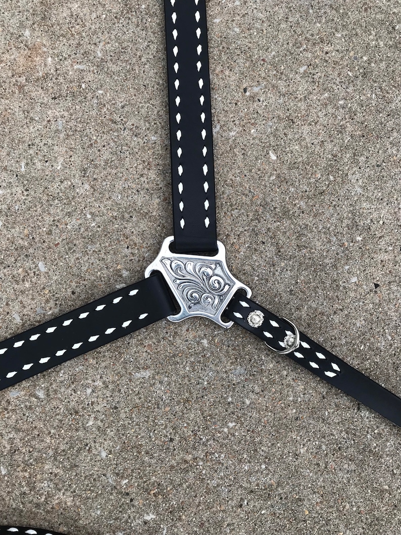 Black Leather Buckstitch Tack Set. Black Buckstitch Headstall - Etsy