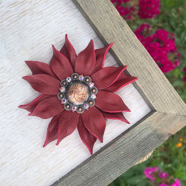 Leather Flower - Etsy