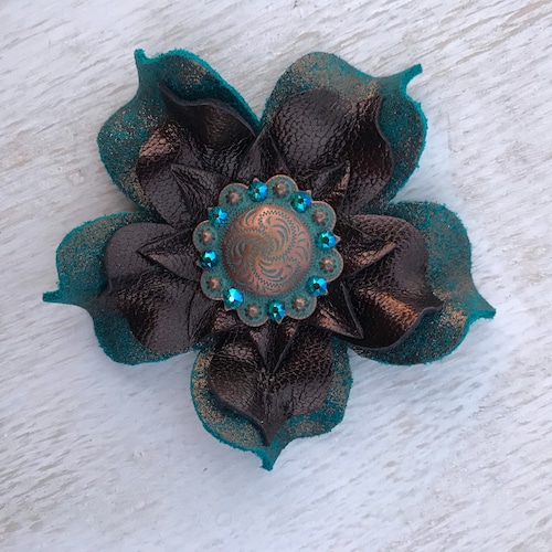 Rose Leather Flower Concho. - Etsy