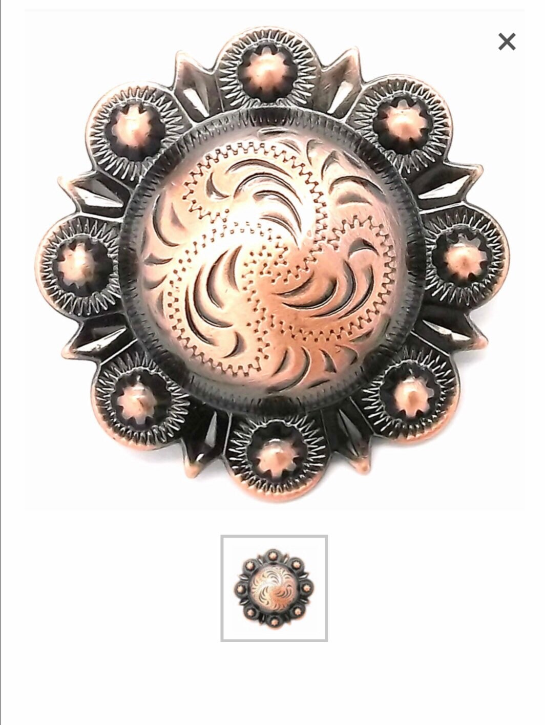 Plum leather flower concho. Dark purple concho Wine tack | Etsy