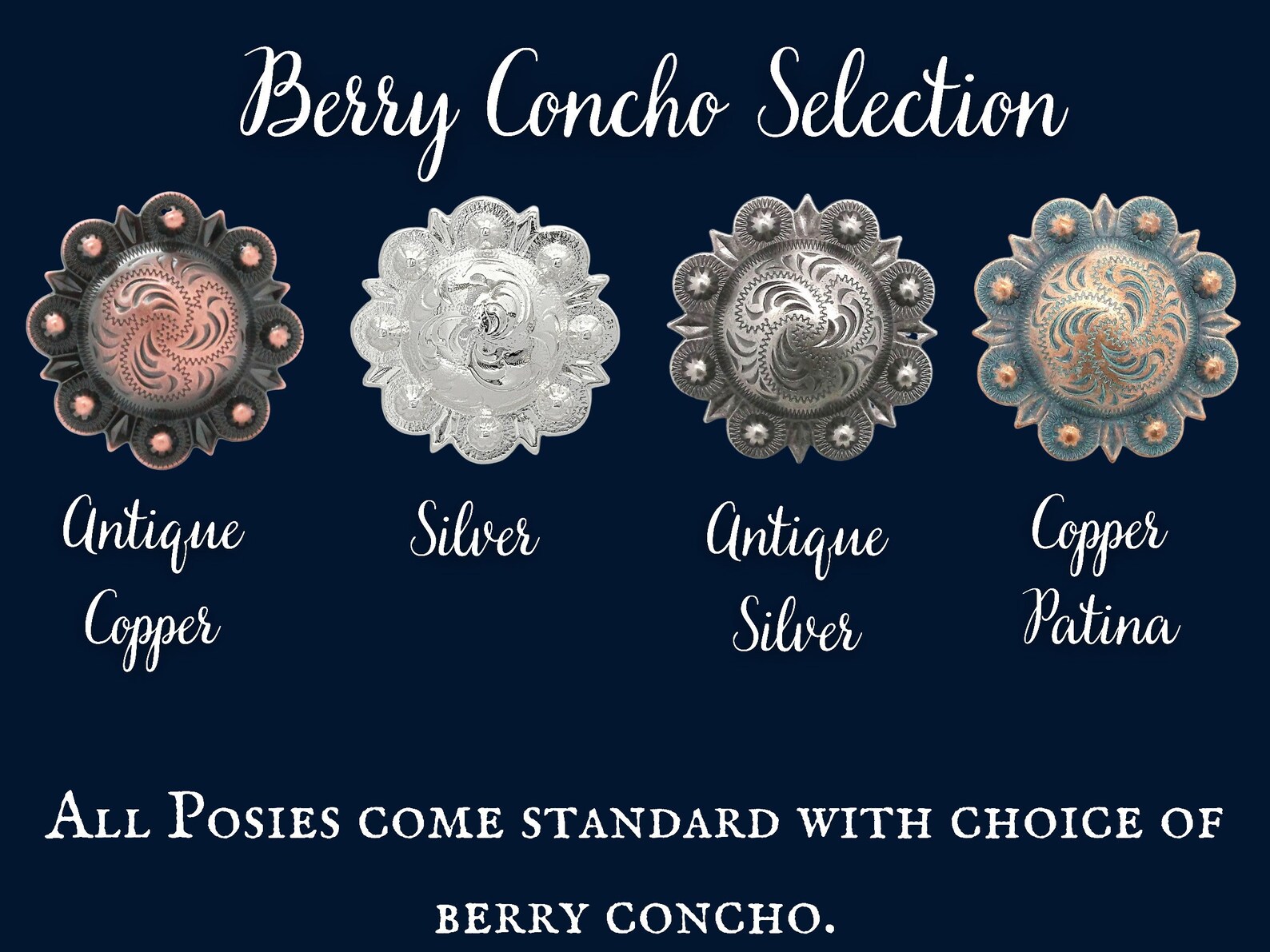 Set of 4 Rose Gold Leather Flower Conchos for Saddle. Rose | Etsy