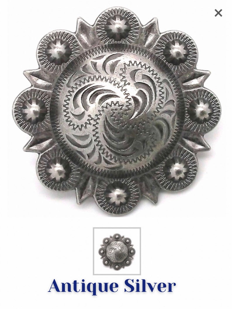 Gold Iridescent Leather Flower Concho | Etsy