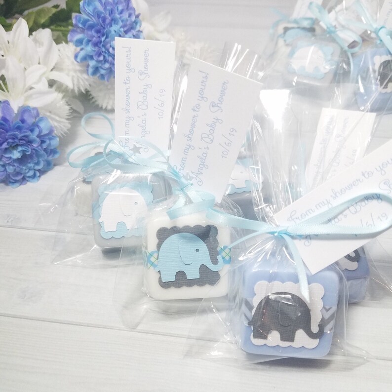 Mini Elephant Soap Favors: Blue Gray Baby Shower Gifts - Etsy