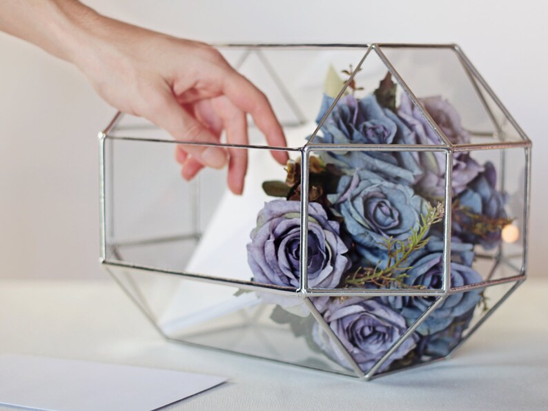 Stained Glass Geometric Wedding Card Box Conservatory | Etsy UK