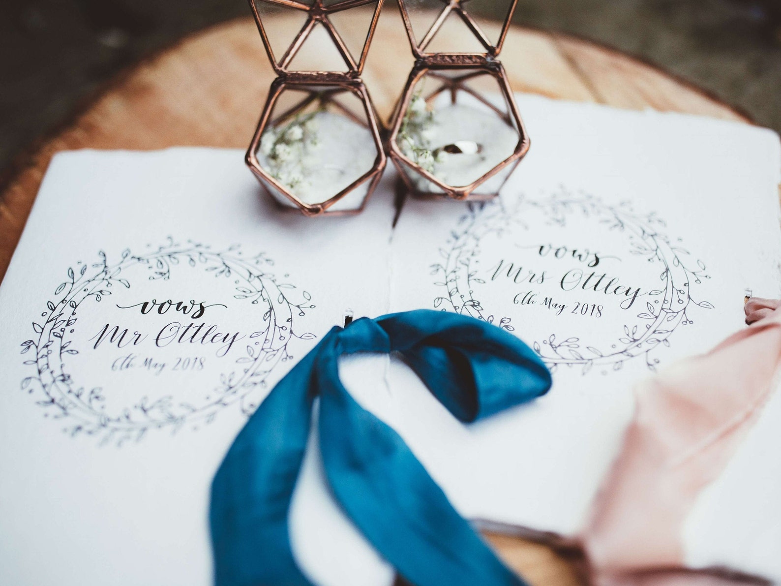 Stained Glass Geometric Wedding Ring Box Set Romantic & - Etsy