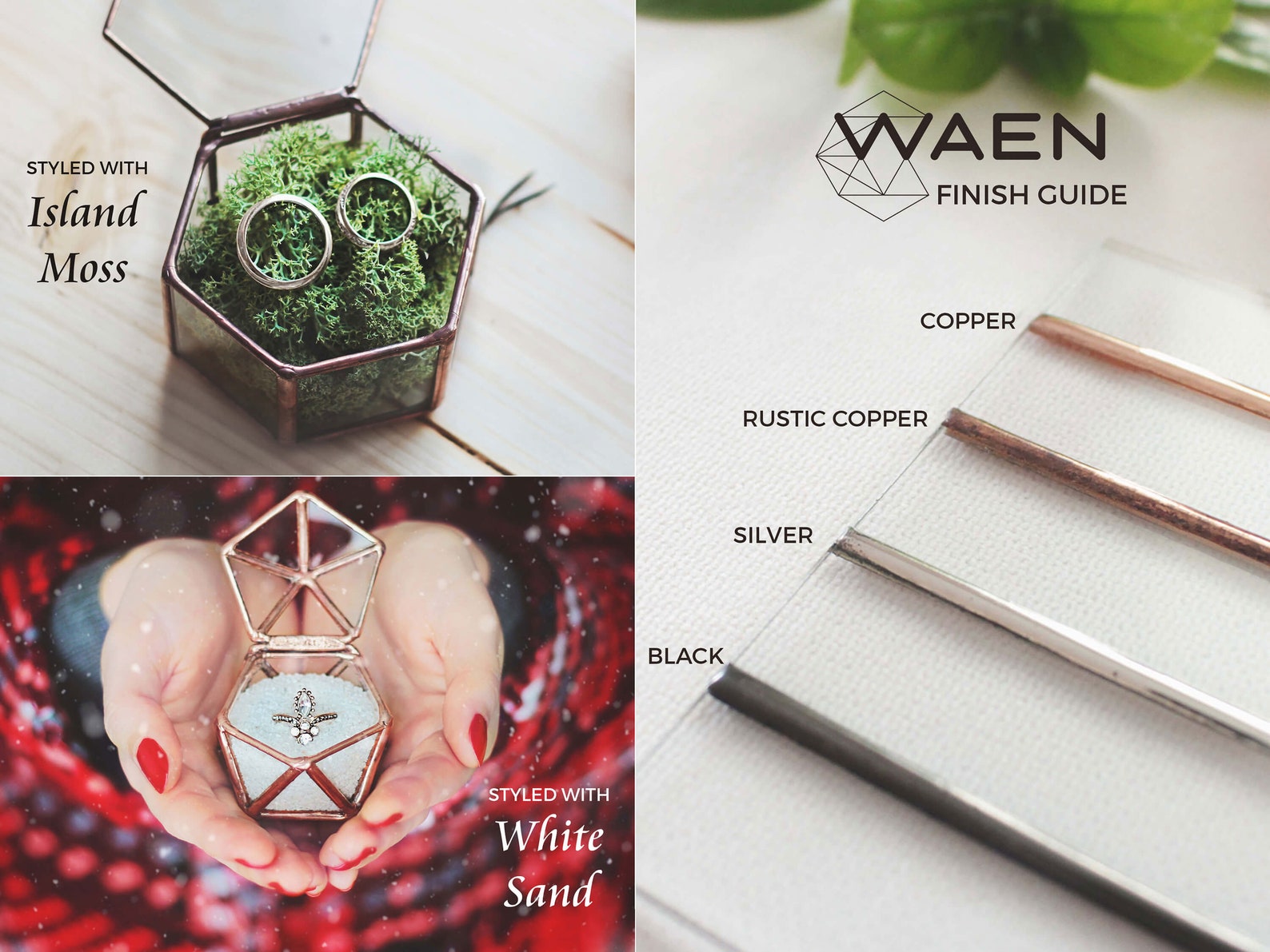 Stained Glass Geometric Wedding Ring Box Set Romantic & - Etsy