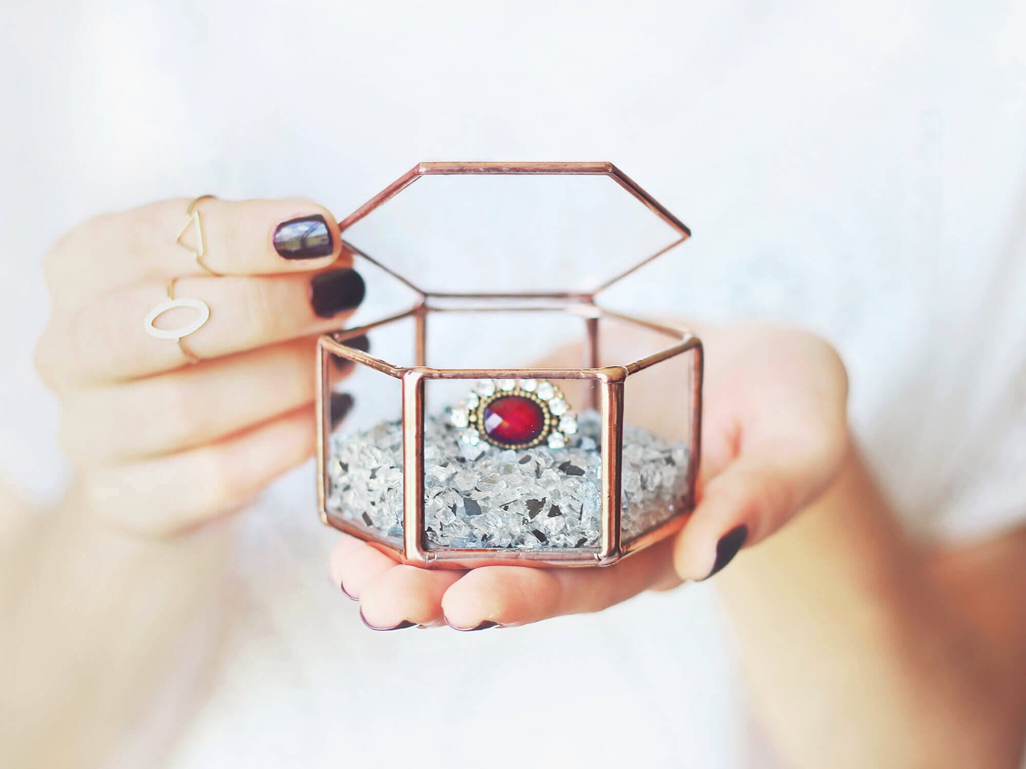 Stained Glass Geometric Wedding & Engagement Ring Box with | Etsy