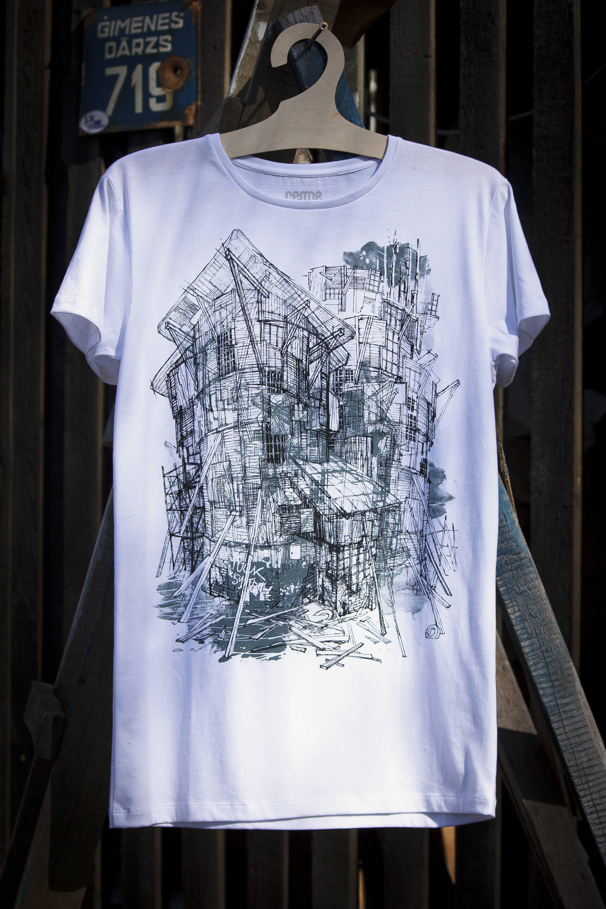 Graphic Architecture Shetch T Shirt White Mens Womens Unisex Short ...