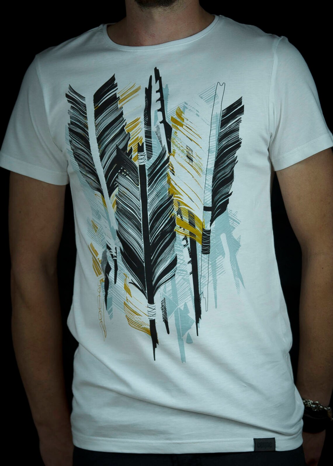Unisex T Shirt Screen Printed Arrows Feather Design - Etsy