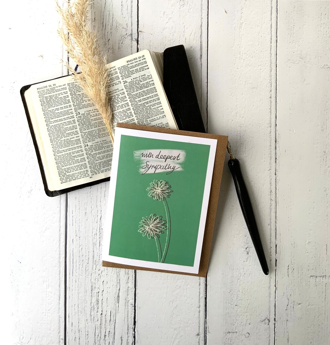 Deepest Sympathy Card Coral Green Condolence Card Bereavement Card - Etsy