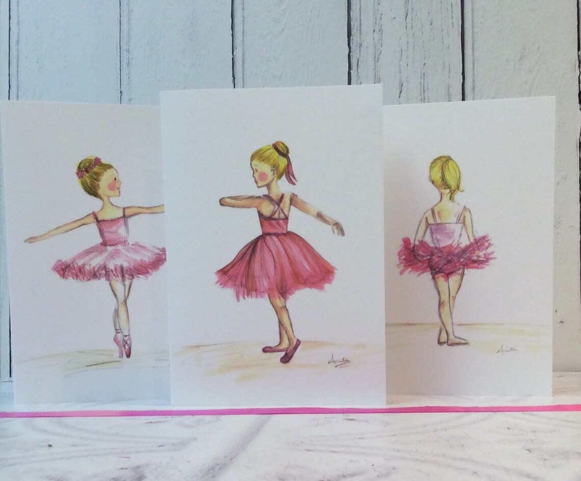 SPIN Ballerina Cardballet Illustrationballetdancegirls - Etsy UK