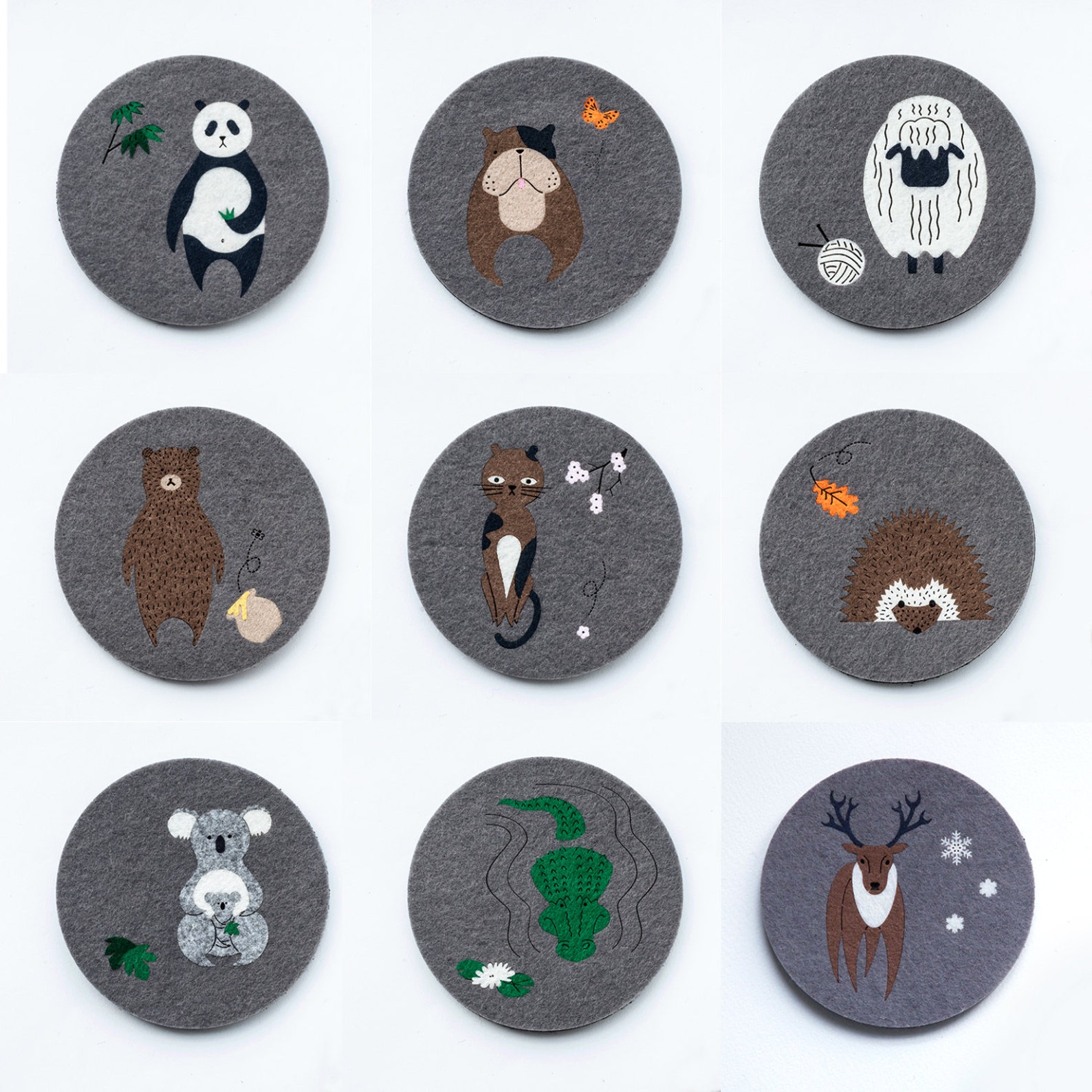 Felt Animal Coaster No.9 Elk, Original Design, - Etsy