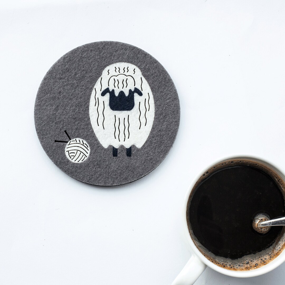 Felt Animal Coaster No.3 Valais Blacknose Original Design, - Etsy