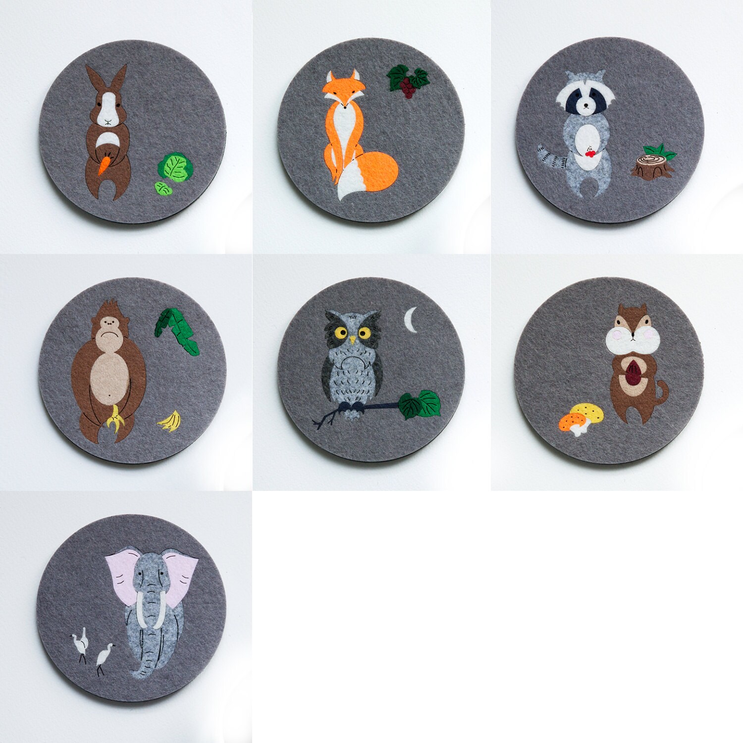 Felt Animal Coaster No.9 Elk, Original Design, - Etsy