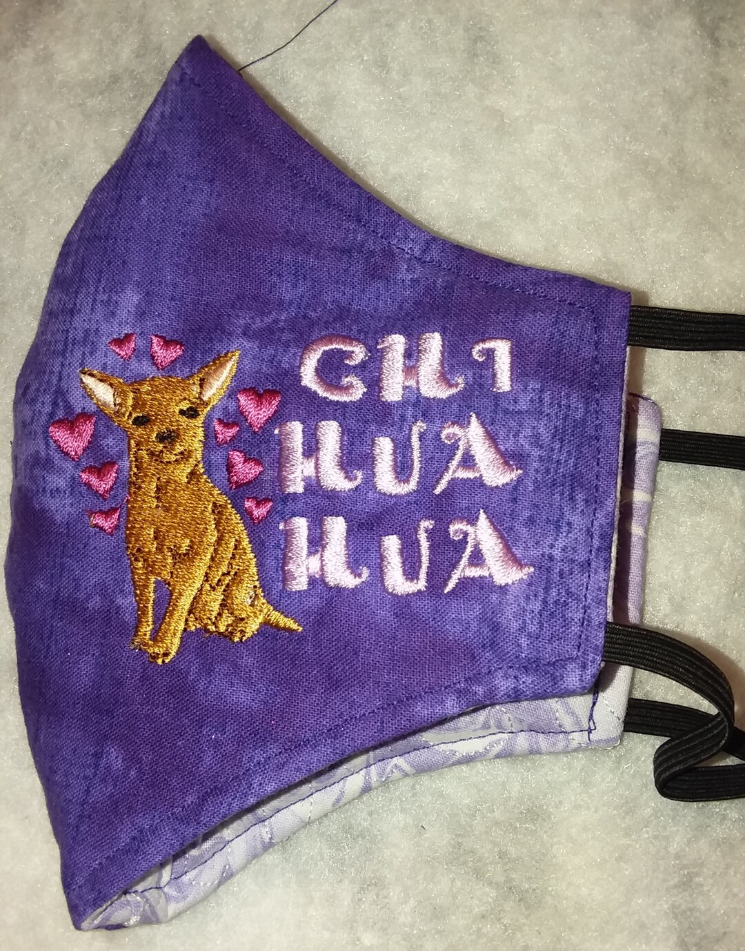 Chihuahua Love Embroidered Face Mask Reversible Washable - Etsy