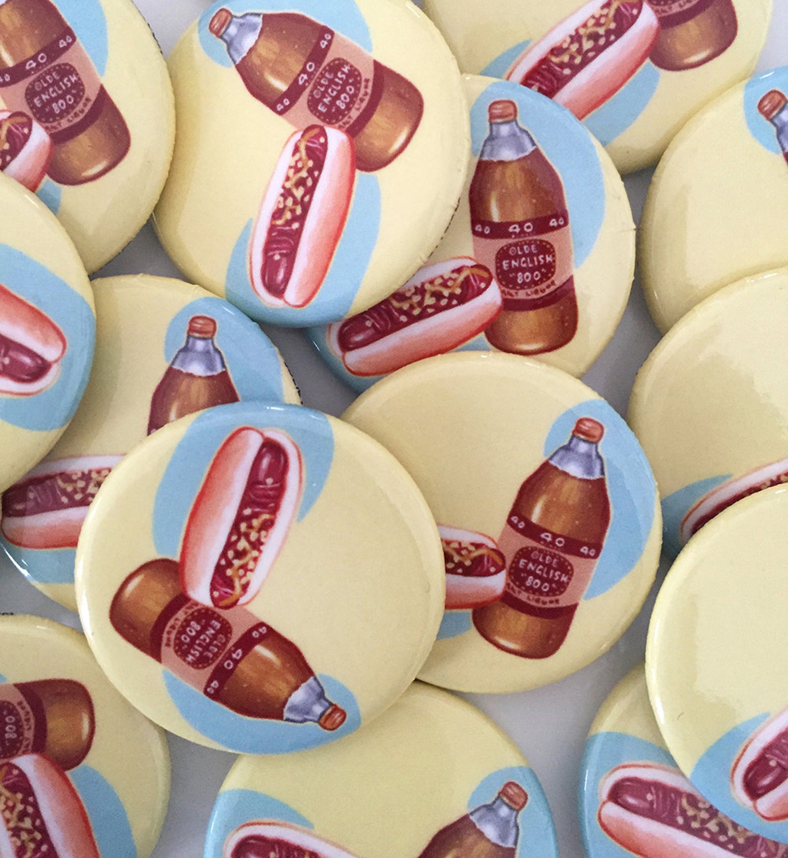 Hot Dog and 40oz Button - Etsy