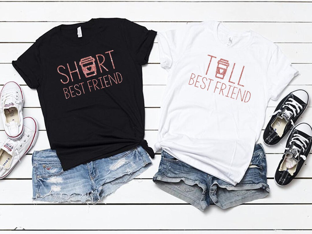 Best Friends Short and Tall Coffee Graphic Tee - Etsy