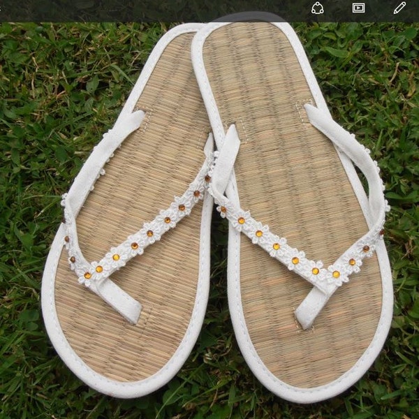 Daisy Flip Flops - Etsy