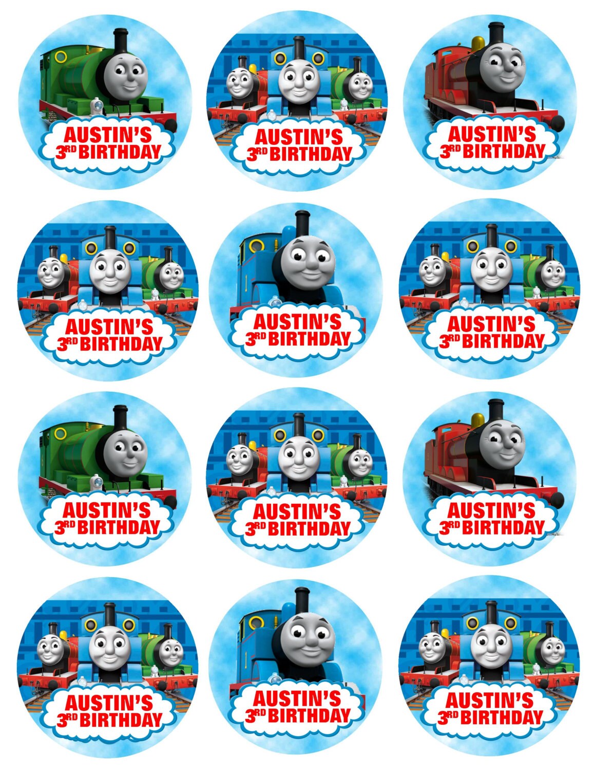 Free Printable Thomas The Train Cupcake Toppers