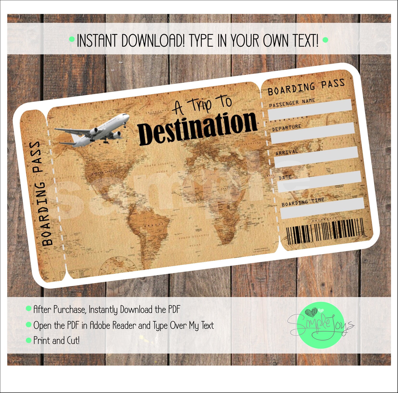 Template Free Printable Surprise Vacation Tickets Printable Templates