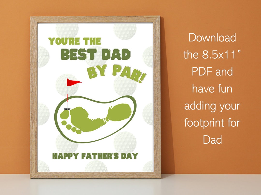 Father's Day Printable Personalized Footprint Golf Green, Father's Day ...