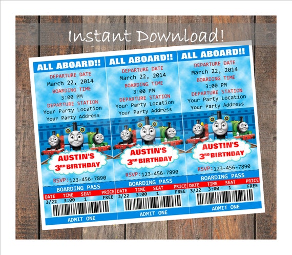 Thomas The Train Blank Invitation Template