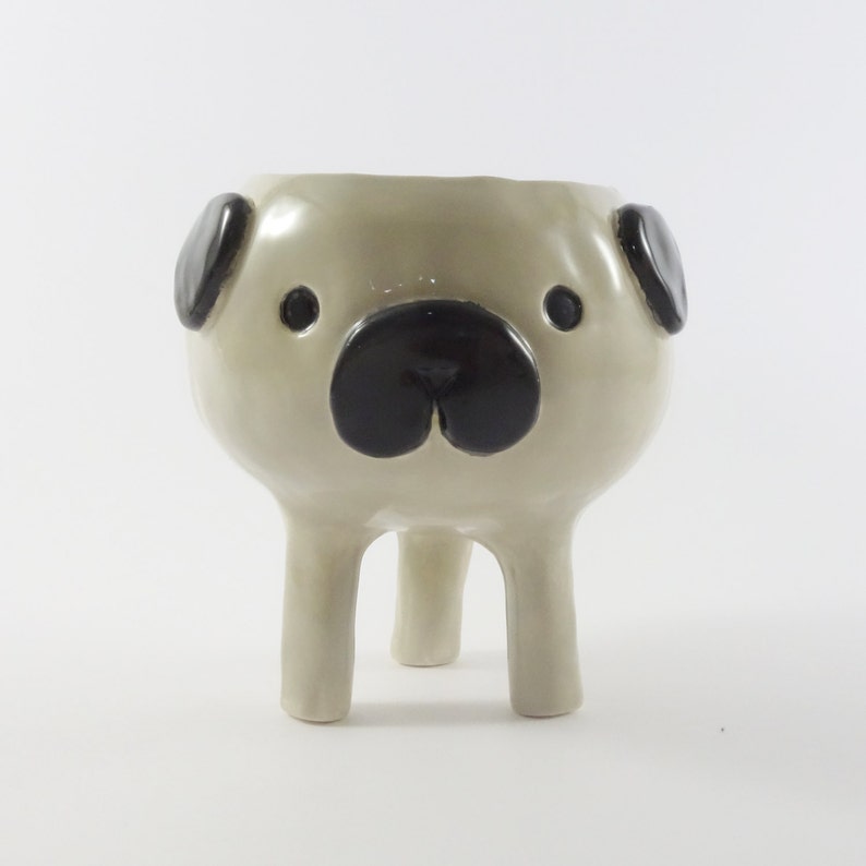 Pug Planter Dog Plant Pot Succulent Pot Ceramic Pug Pot - Etsy