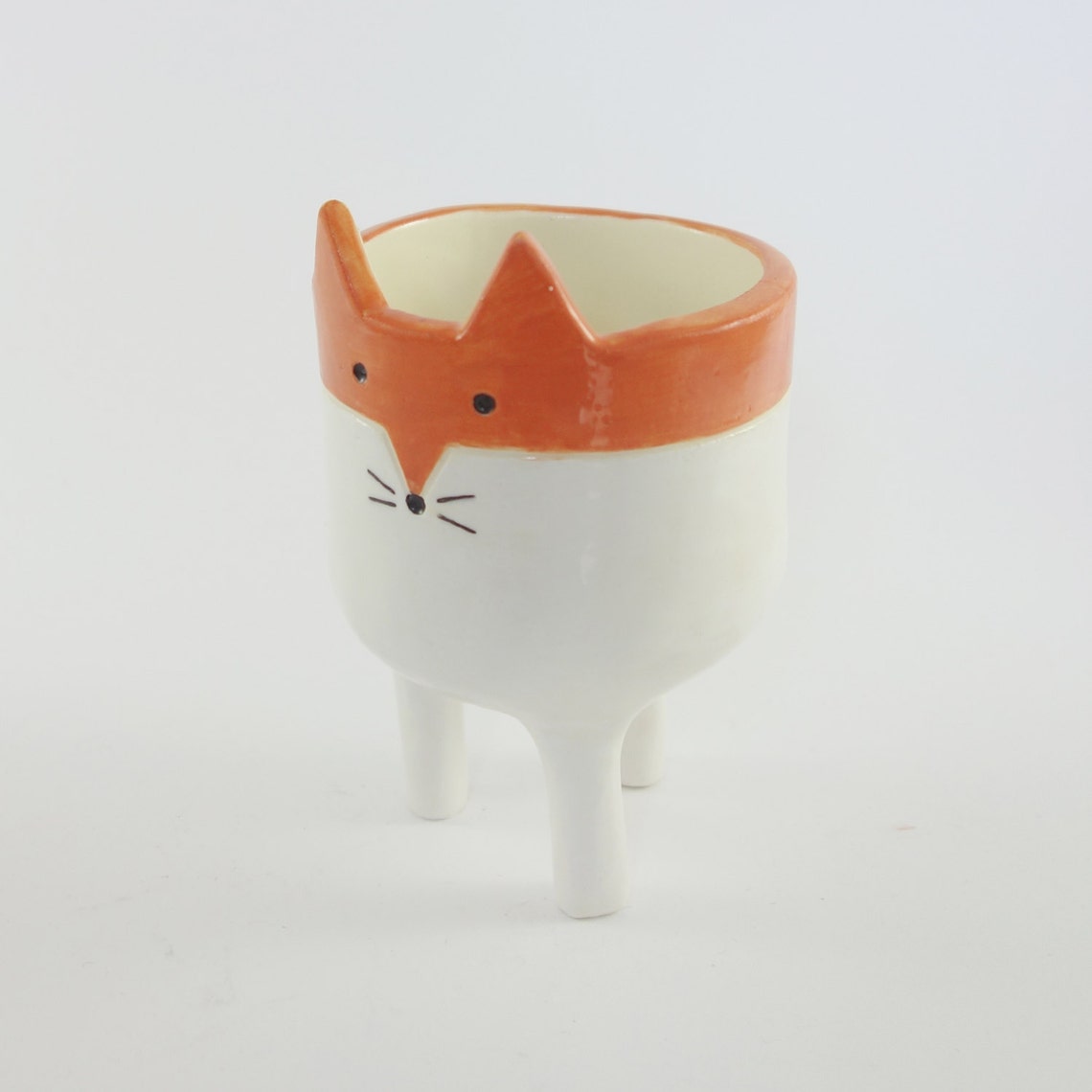 Little Tripod Fox Planter Fox Face Plant Pot Handmade - Etsy