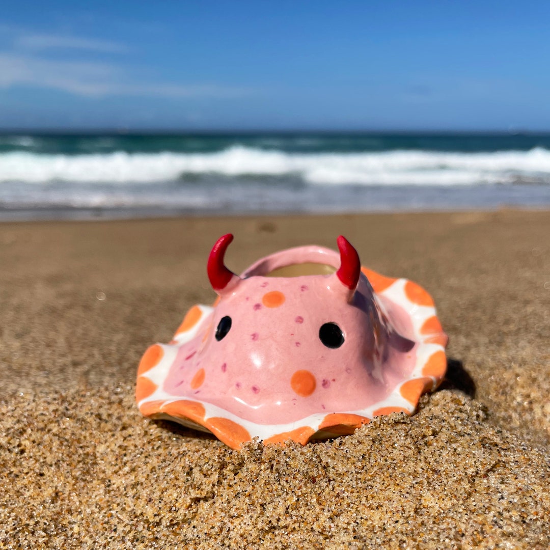 Sea Creature Planter, Pink Nudibranch Planter, Cute Sea Slug Plant Pot ...