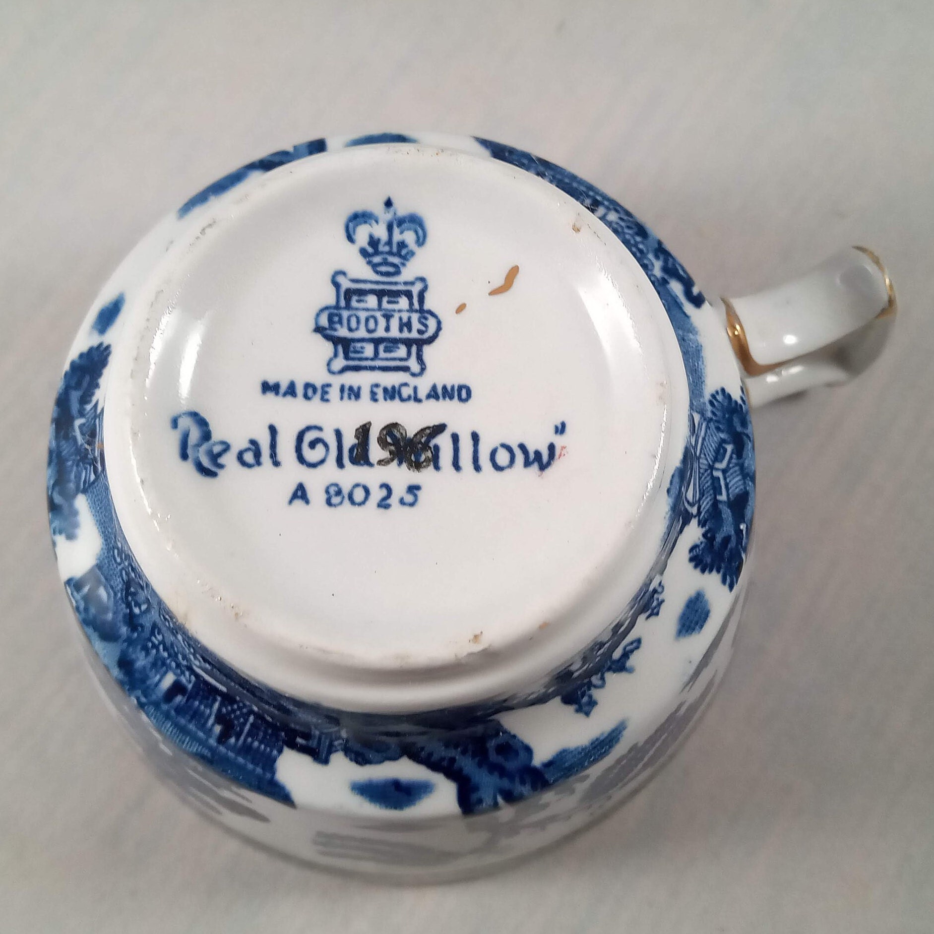 Booths Real Old Willow, Teacup and Saucer, Booths China, Gold Rim, Blue ...