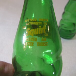 Mini Squirt Bottle Salt and Pepper Shakers, Real Glass, 1970s, Green ...