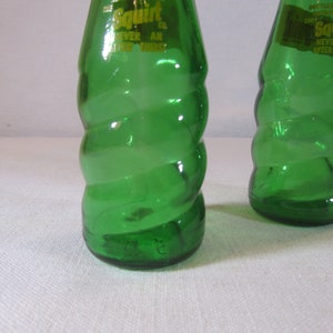 Mini Squirt Bottle Salt and Pepper Shakers, Real Glass, 1970s, Green ...