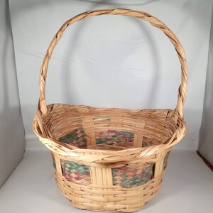 Easter Basket, 1950's, Handwoven Wicker, Splint, Old Fashioned, Bonnet ...