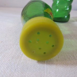 Mini Squirt Bottle Salt and Pepper Shakers, Real Glass, 1970s, Green ...
