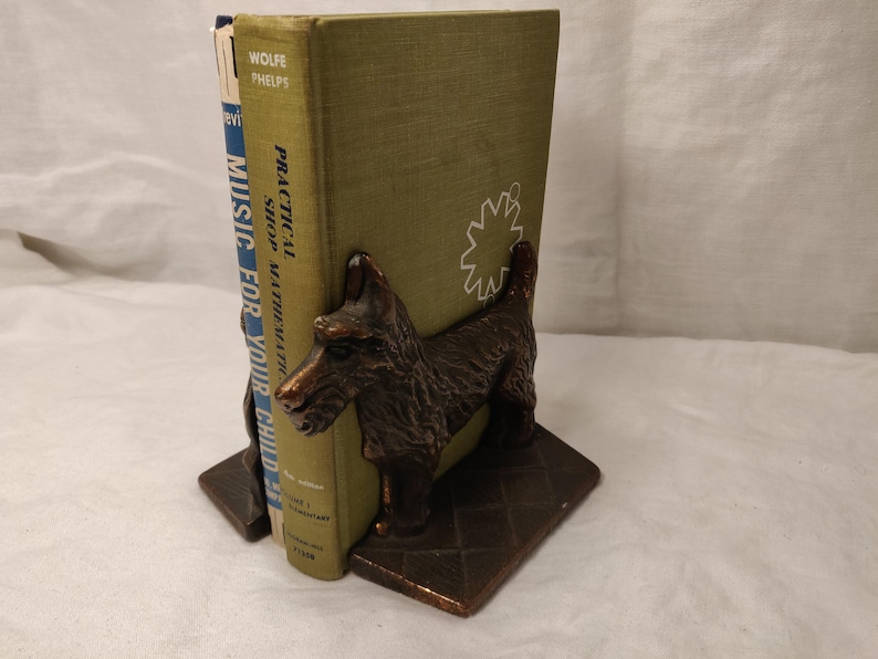 Scotty Dog Bookends Cast Iron Bronze Finish Scottish - Etsy