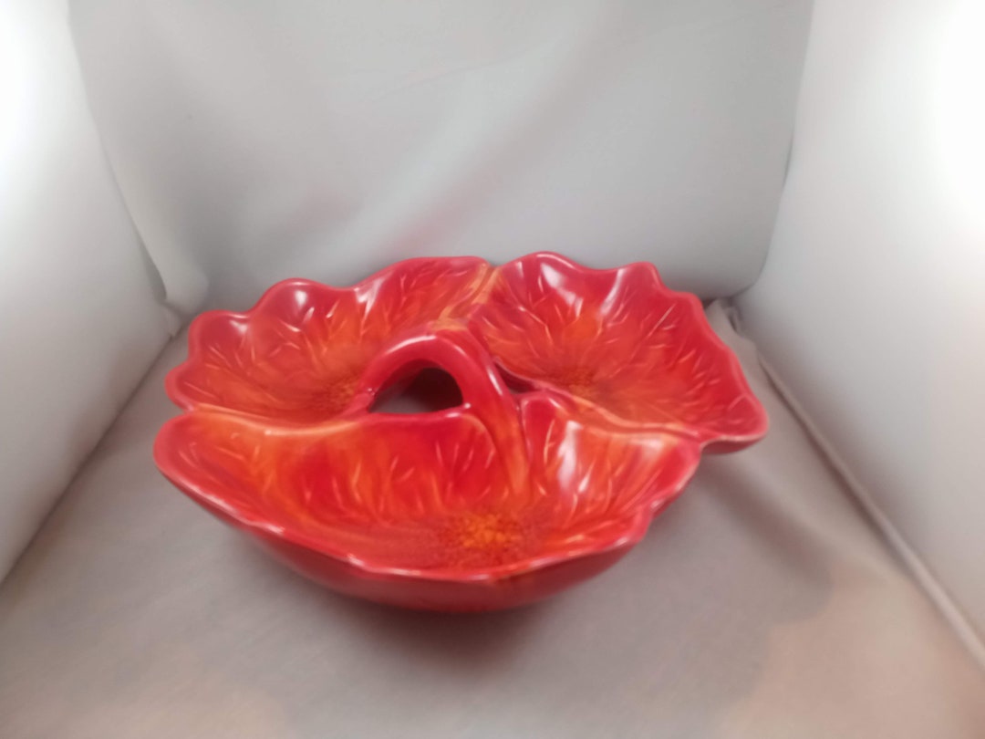 Cal Orig Pottery, Relish Server, Divided Server, Chip Dip, Veggies ...