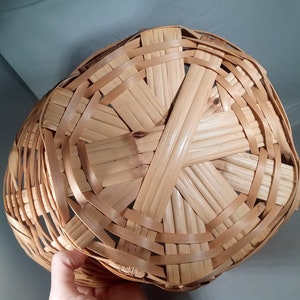 Easter Basket, 1950's, Handwoven Wicker, Splint, Old Fashioned, Bonnet ...