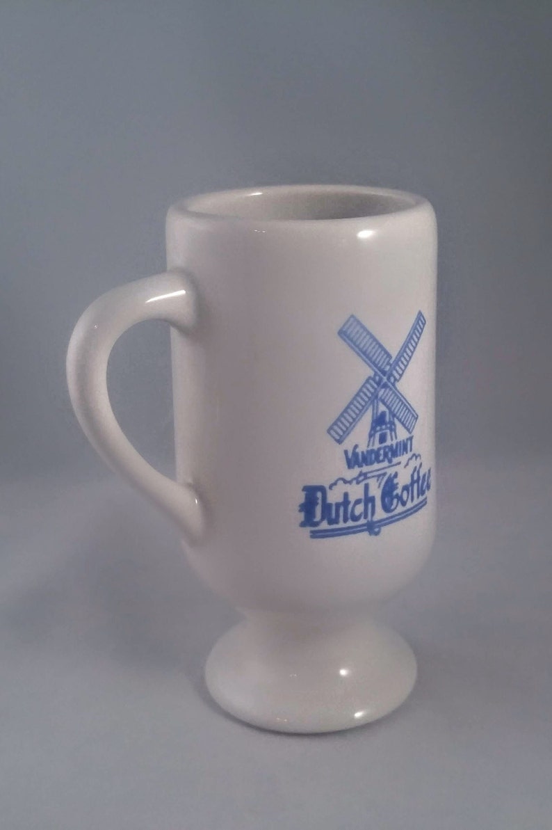Vandermint Dutch Coffee Cup, Delft Blue Windmill, Footed Mug ...
