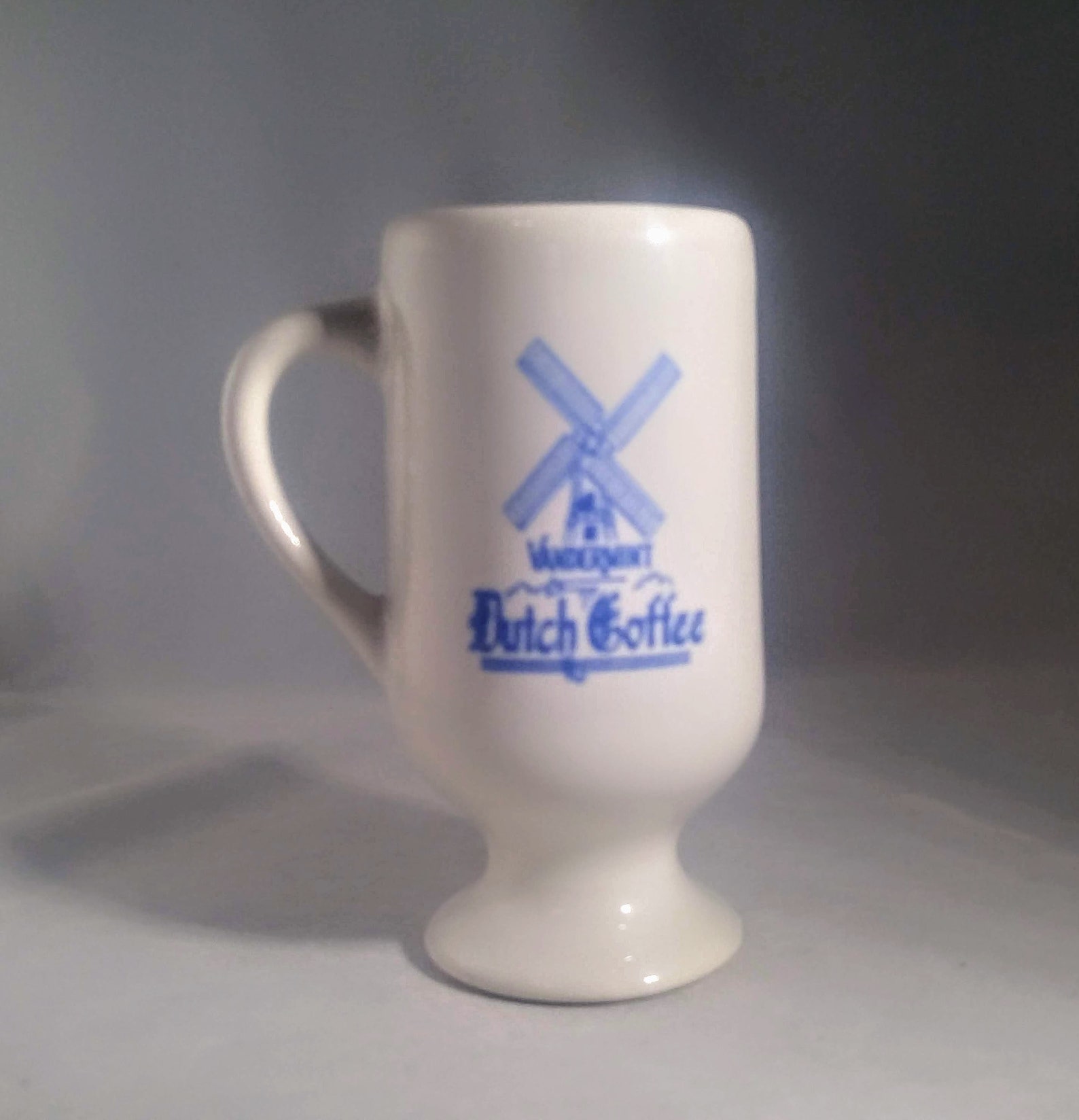 Vandermint Dutch Coffee Cup, Delft Blue Windmill, Footed Mug ...