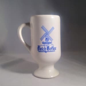 Vandermint Dutch Coffee Cup, Delft Blue Windmill, Footed Mug ...