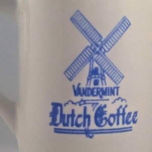 Vandermint Dutch Coffee Cup, Delft Blue Windmill, Footed Mug ...