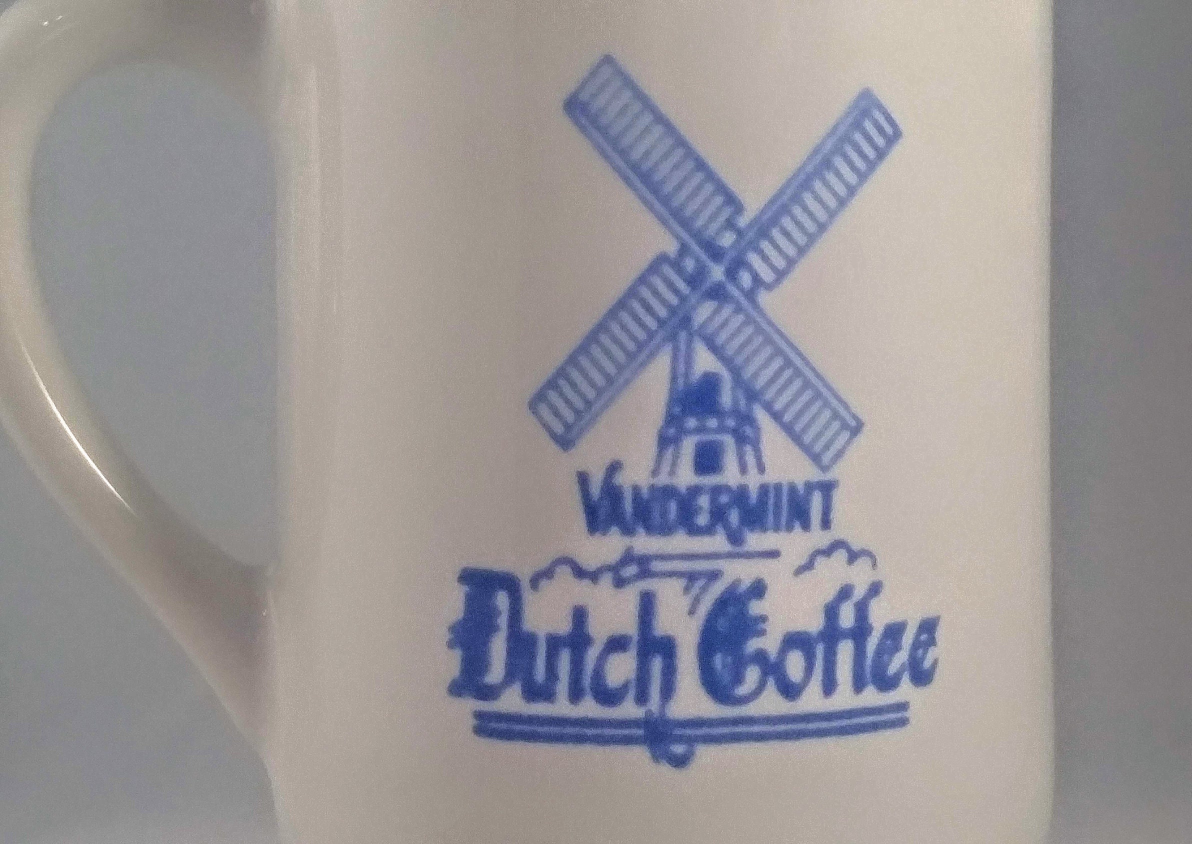 Vandermint Dutch Coffee Cup, Delft Blue Windmill, Footed Mug ...