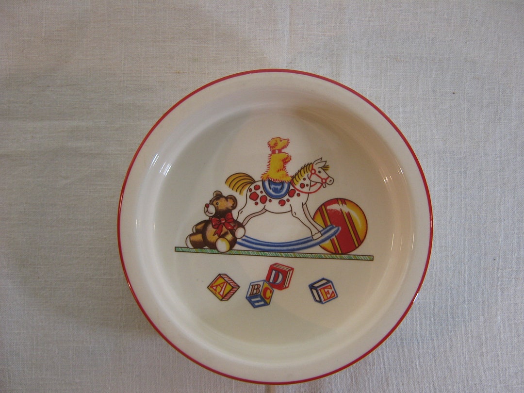 Tiffany's Toys Cereal Bowl, Rocking Horse and Puppy, Mason's Ironstone ...