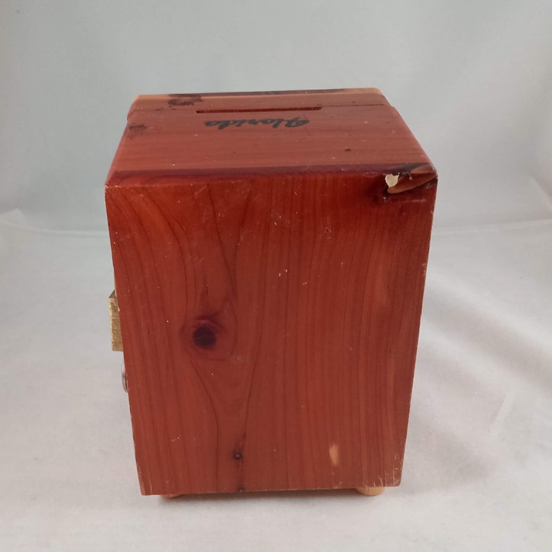 Wood Coin Bank, With Lock and Key, Safe, Cedar Wood, Wells Fargo ...