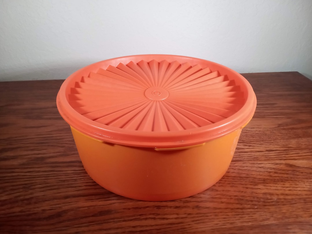 Tupperware Orange 8 Inch Canister With Lid, Starburst, 1204-11 ...