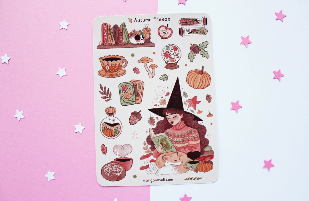 Autumn Breeze Sticker Sheet | Journal Stickers, Scrapbook Sticker ...