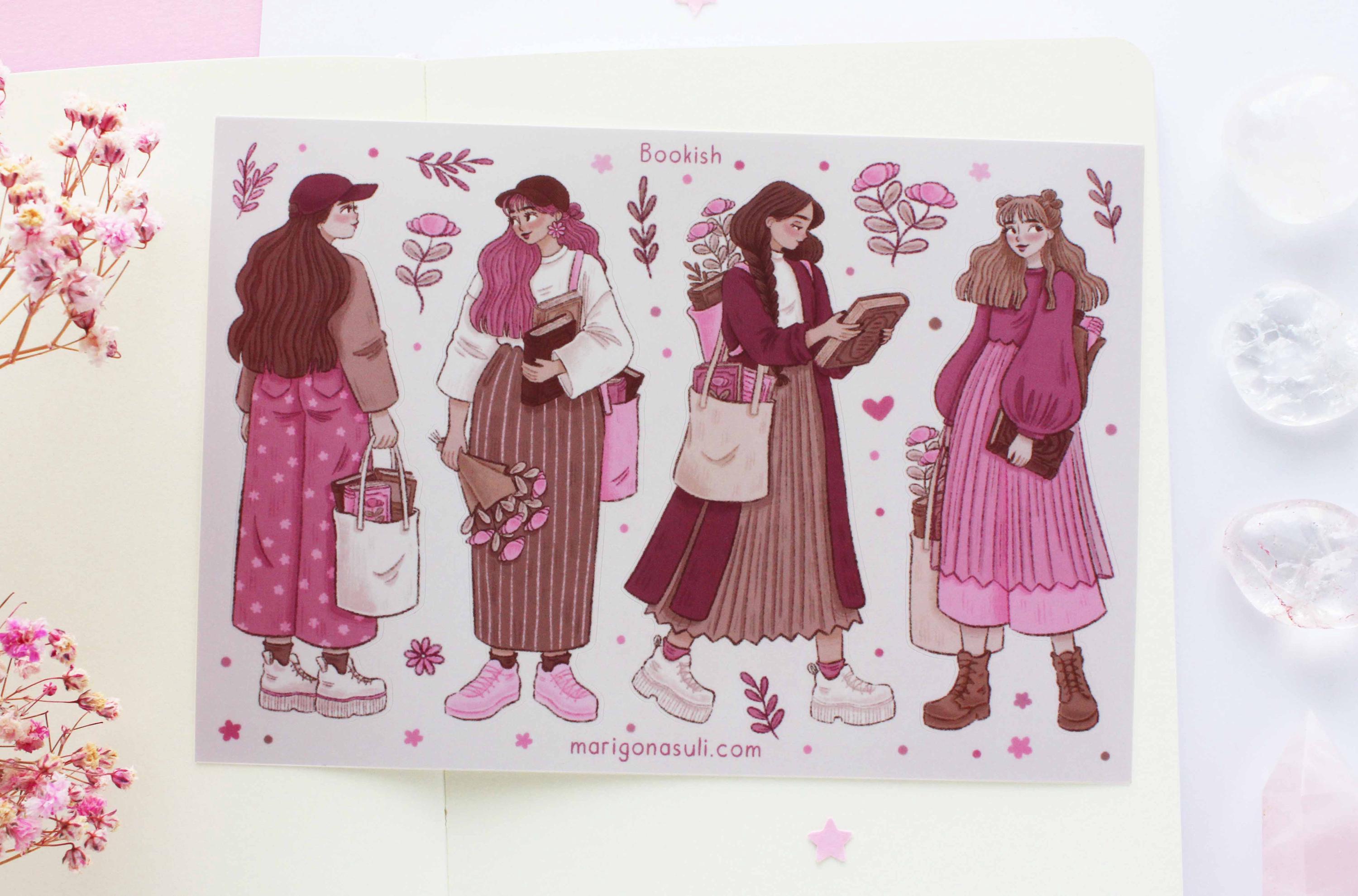 Bookish Matt Vinyl Waterproof Sticker Sheet | Journal Stickers ...